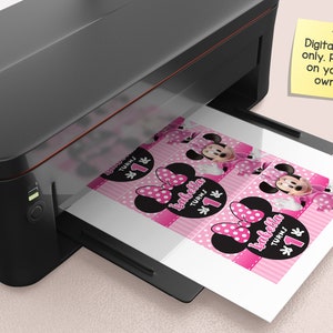 Mouse Pink Gable Box Label, Minnie Mouse Pink Gable Box Label, Mouse ...