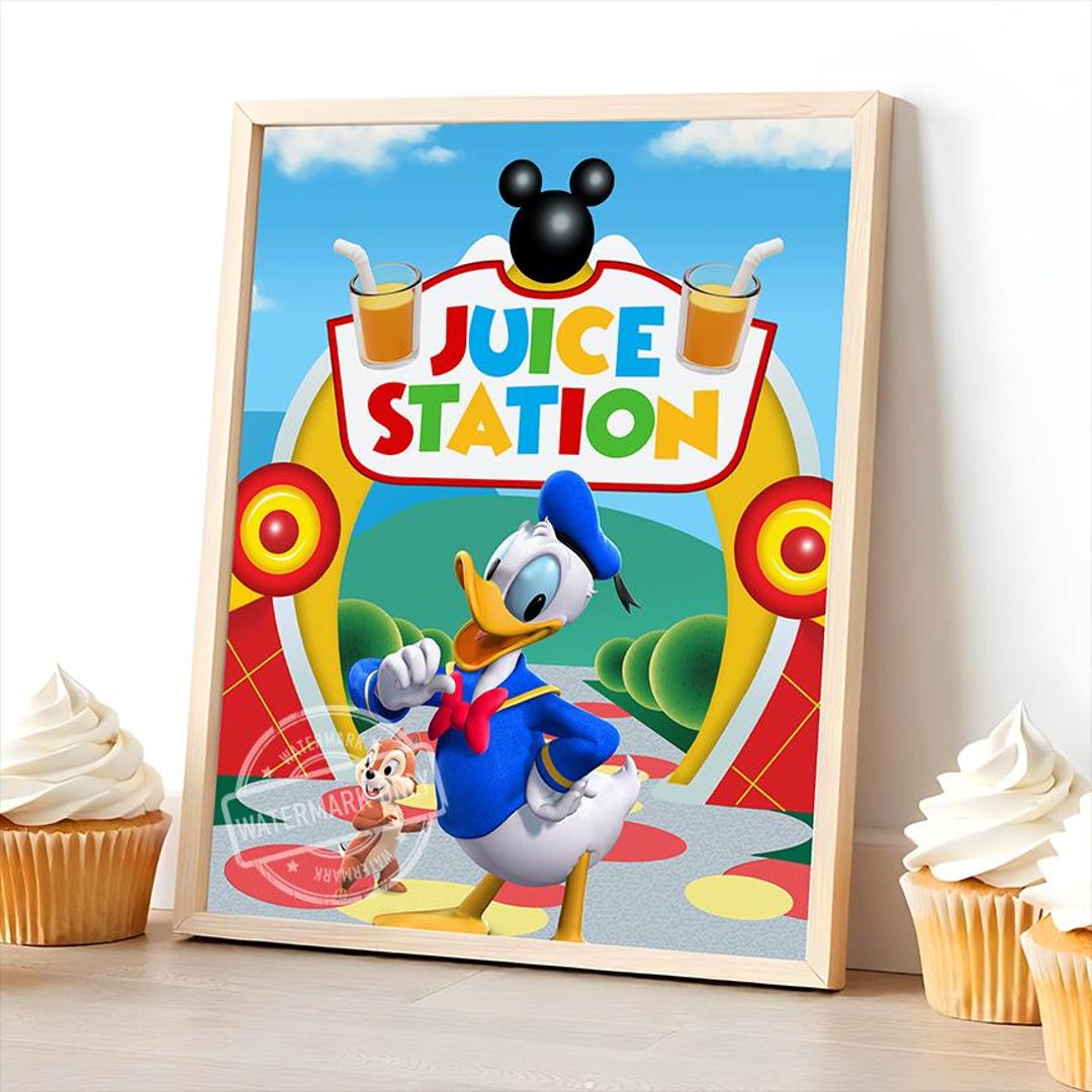 Mouse Clubhouse Juice Station Signage, Mouse Clubhouse Signage, Mouse ...