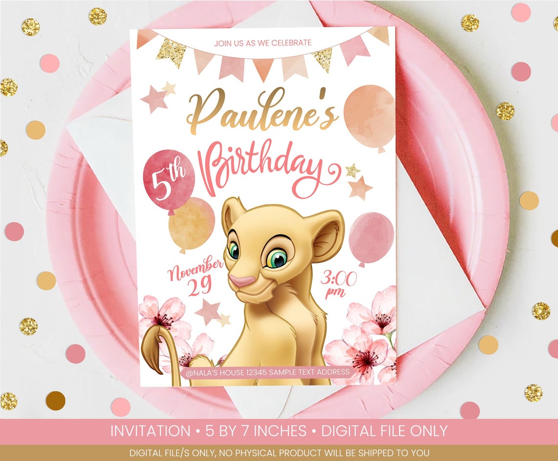Nala Lion King Invitation Nala Lion King Digital Invitation - Etsy