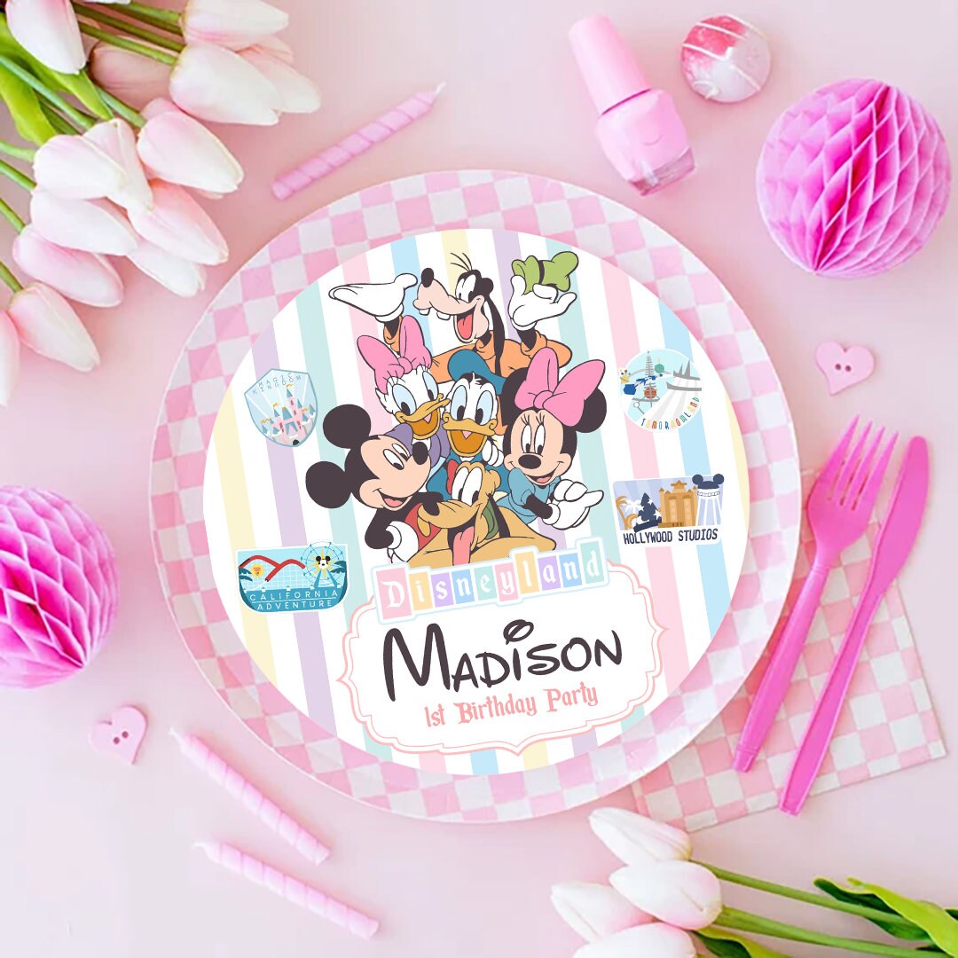 Happiest Birthday Plate Insert, Magical Party Plate Insert, Theme Park ...