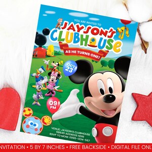 Mouse Clubhouse Invitation Mouse Clubhouse Digital - Etsy