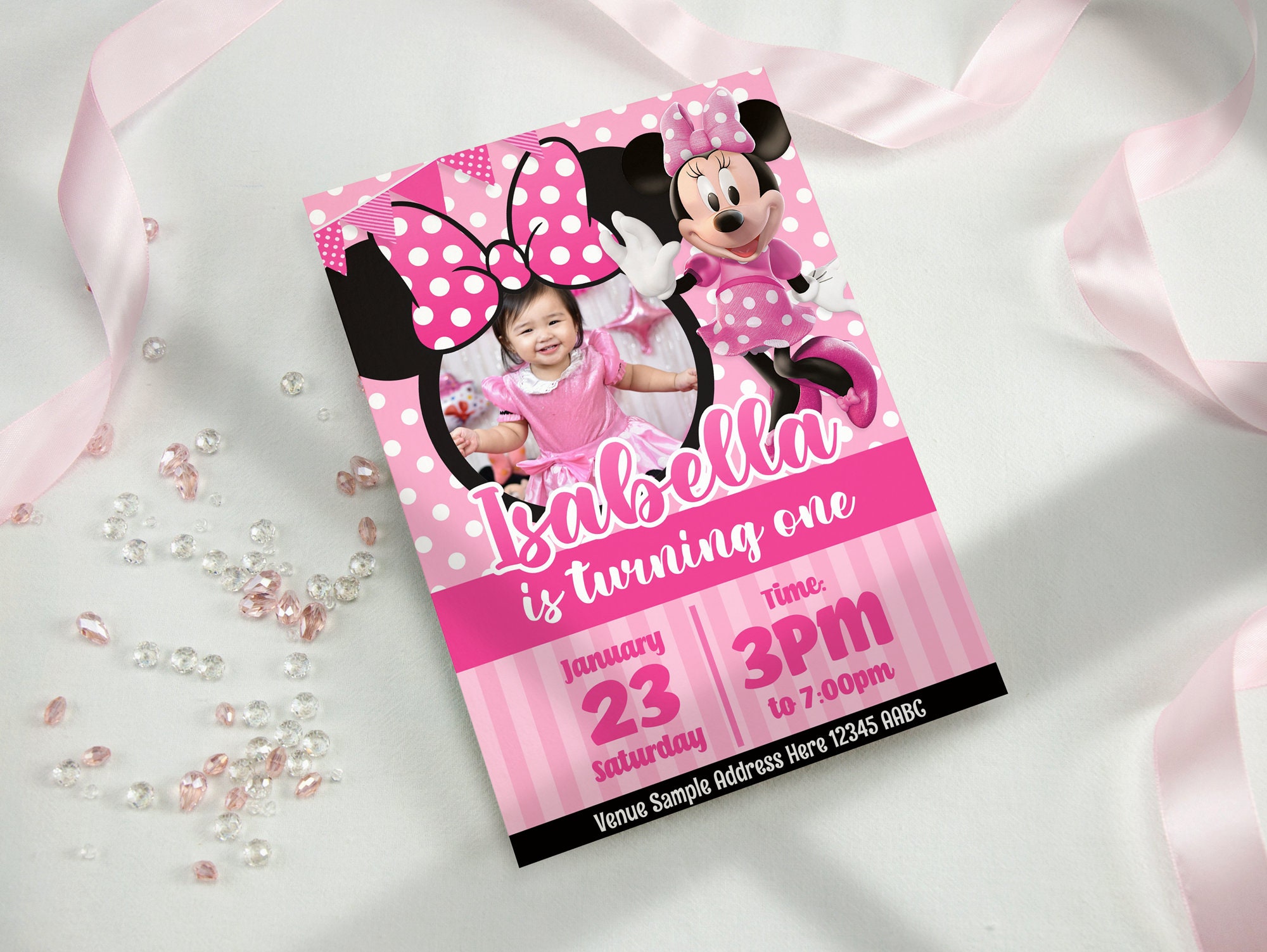 Invitación de Minnie Mouse, invitación digital de Minnie Mouse ...