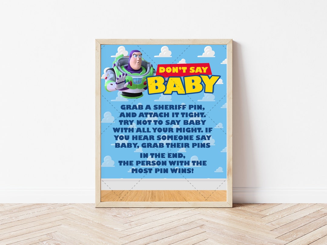 It's a Boy Story Don't Say Baby Party Sign, It's a Boy Story, Toy Story ...