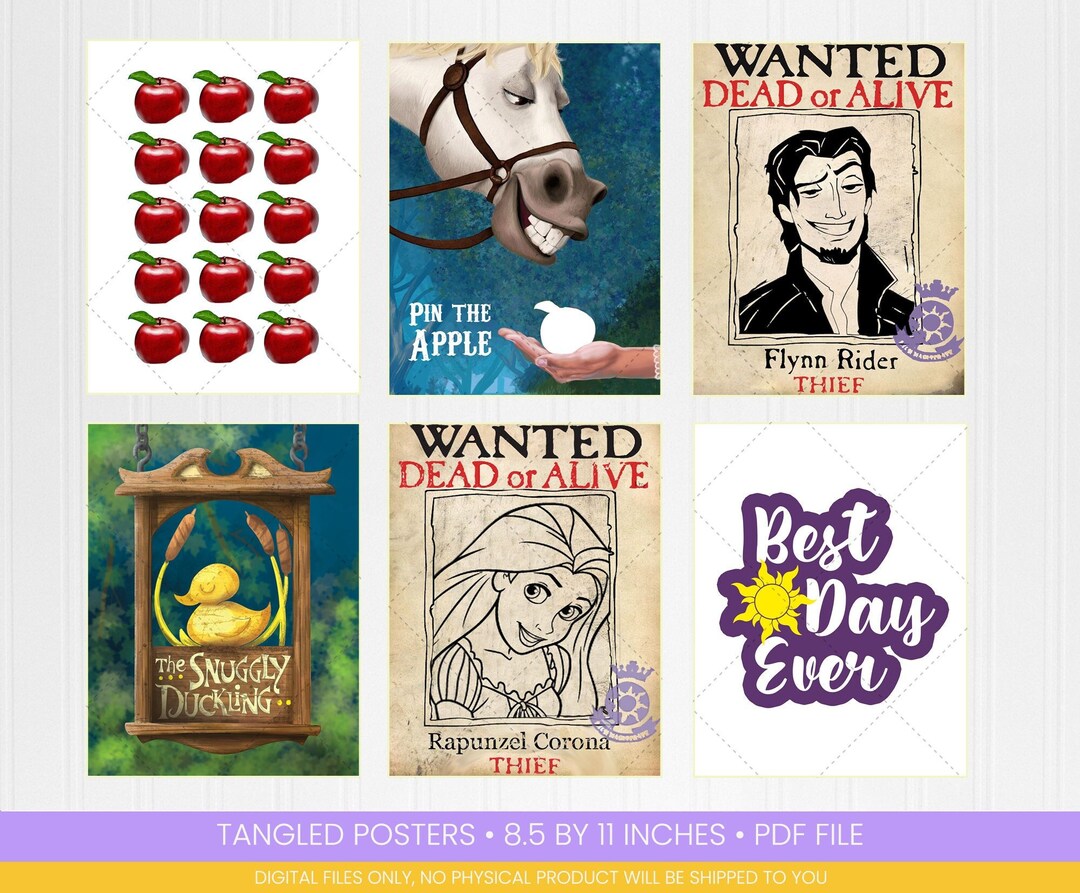 Tangled Rapunzel Party Signs Tangled Rapunzel Posters - Etsy