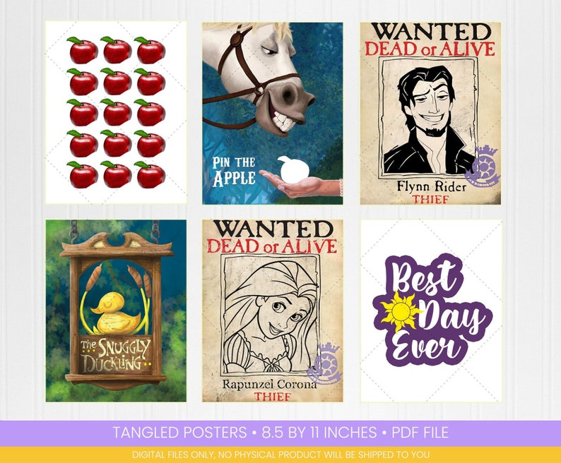 Tangled Rapunzel Party Signs Tangled Rapunzel Posters - Etsy