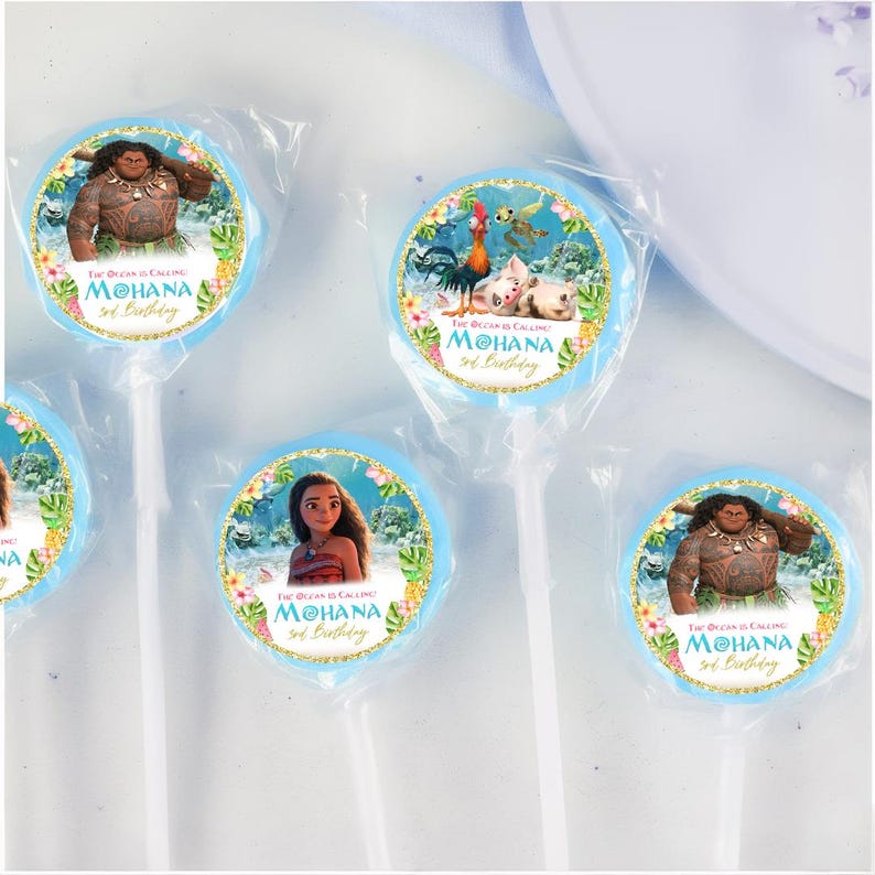 Moana Lollipop Label, Moana Circle Label, Moana Lollipop Label ...