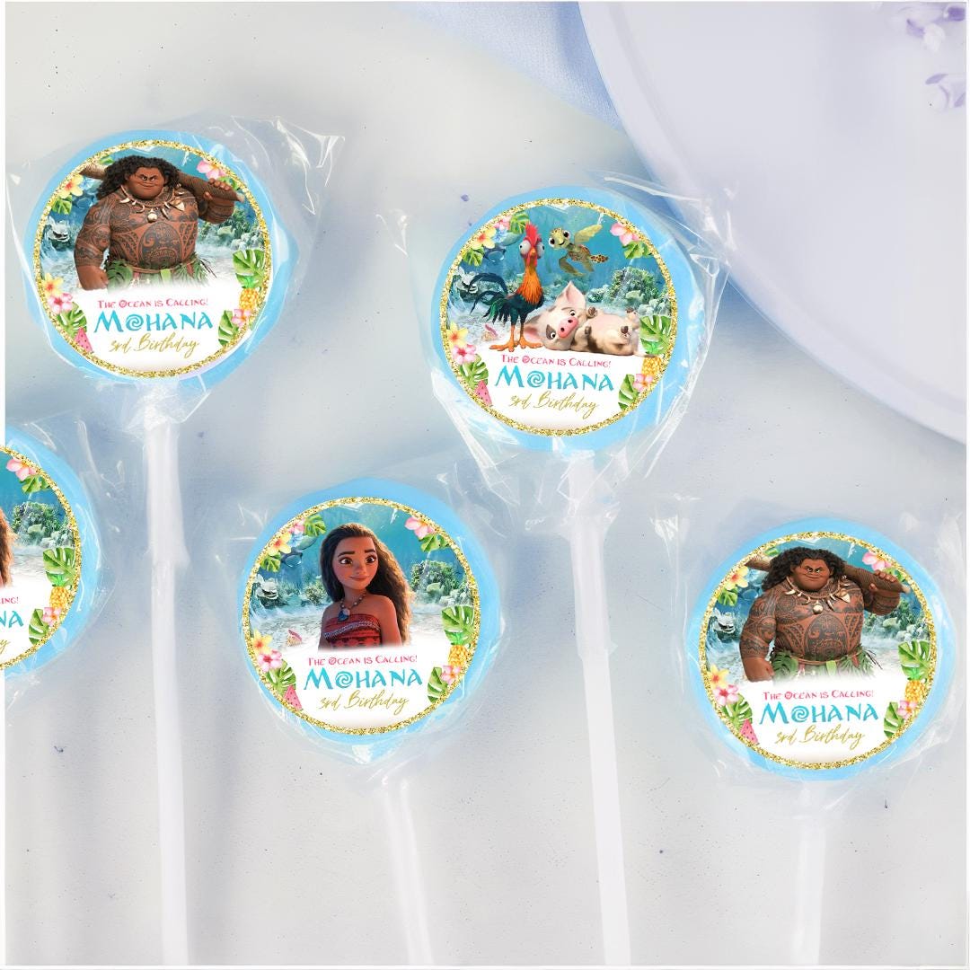 Moana Lollipop Label, Moana Circle Label, Moana Lollipop Label ...