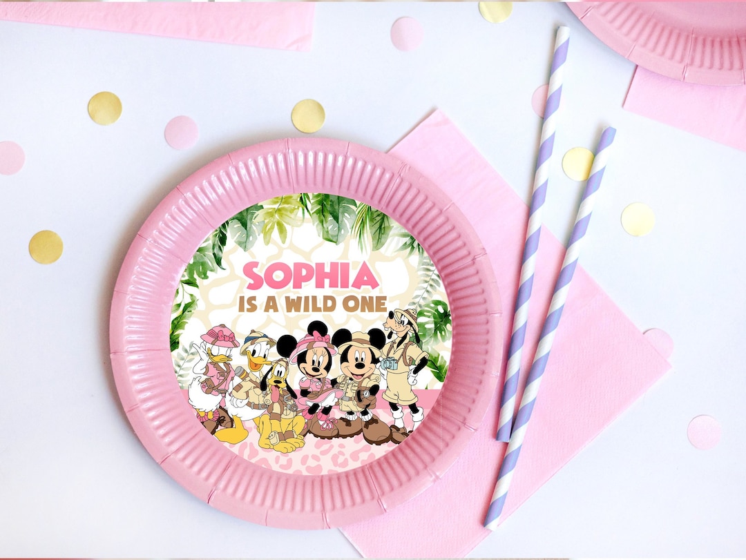 Mouse Safari Pink Charger Plate Insert, Mouse Safari Pink Plate Insert ...