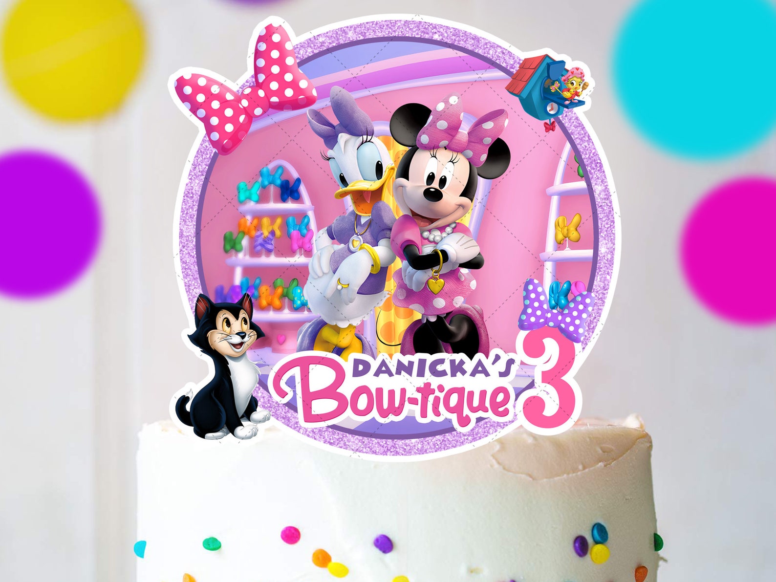 Minnie Mouse Bowtique Cake Topper Minnie Mouse Birthday Cake Topper 4696