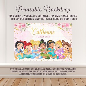 Baby Princess Backdrop, Baby Princess Banner, Baby Princess Printable ...