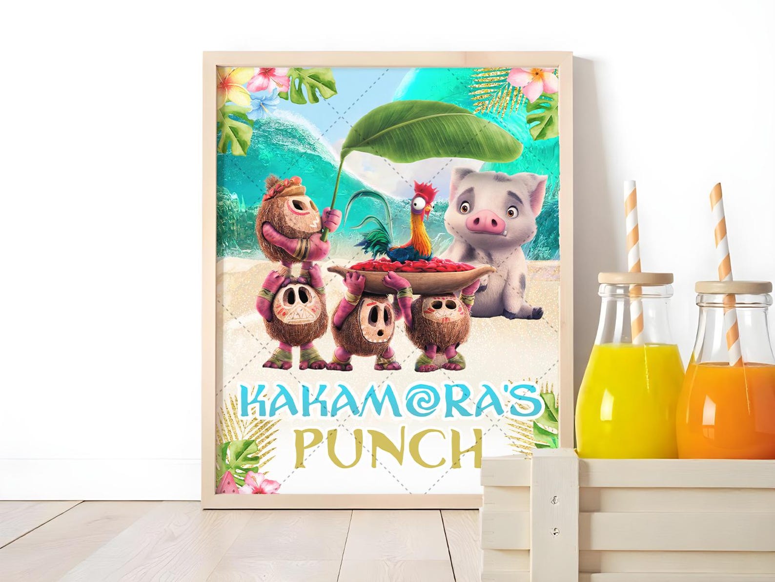 Moana 2 Juice Station Signage, Moana 2 Punch Station Signage, Moana 2 ...