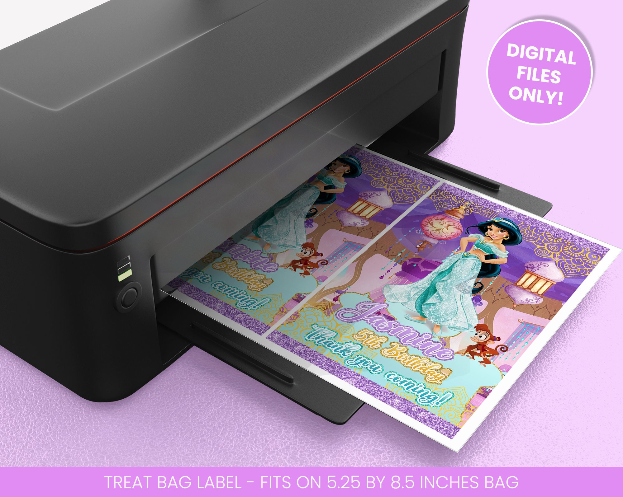 Princess Jasmine Treat Bag Label Princess Jasmine Paper Bag - Etsy