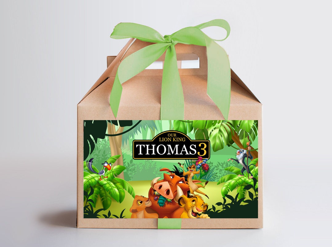 Lion King Gable Box Label, Lion King Treat Box Label, Lion King Treat ...