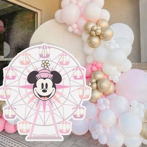 Printable Minnie Ferris Wheel Cutout, Disneyland Birthday Party Stand ...