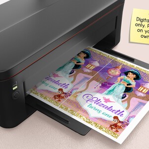 Princess Jasmine Treat Bag Label, Princess Jasmine Paper Bag Label ...