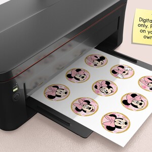 Minnie Mouse Pink Cupcake Topper, Minnie Mouse Pink Printable Cupcake ...