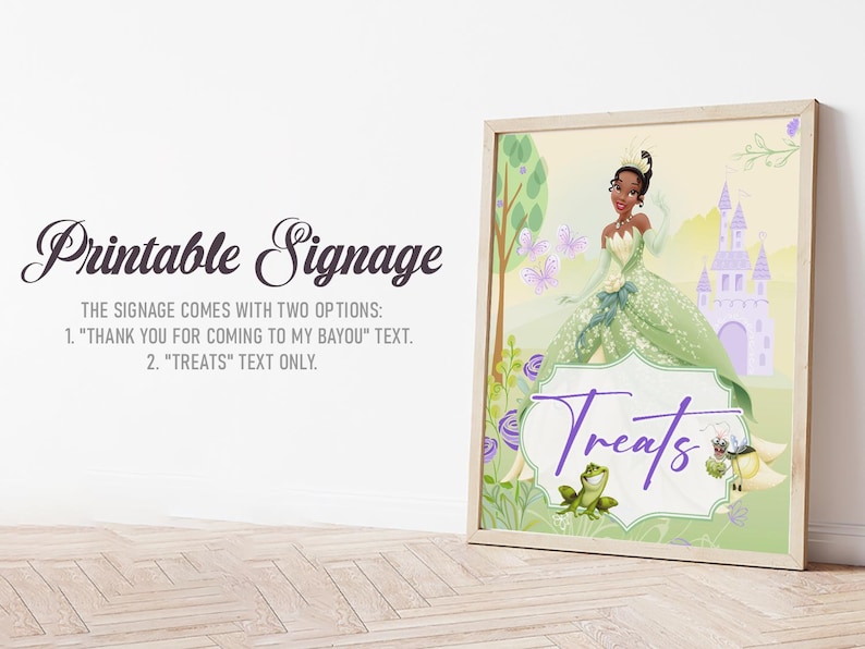Princess Tiana Party Signage, Princess Tiana Signage, Princess Treats ...