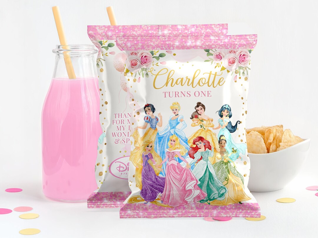 Princess Chip Bag Label, Princess Chip Bag, Princess Chip Template ...