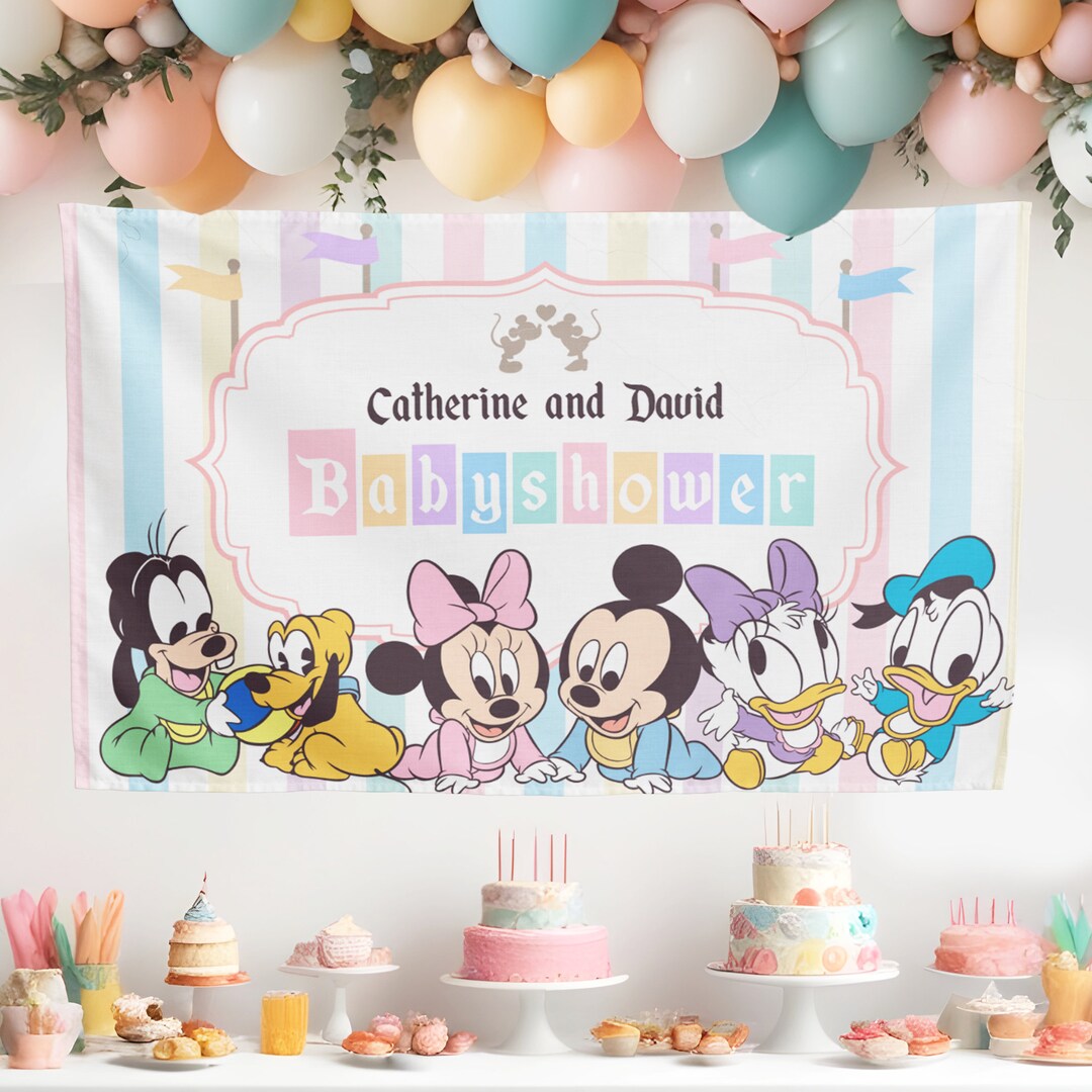 Babyland Backdrop, Babyland Editable Backdrop, Minnie Baby Shower ...