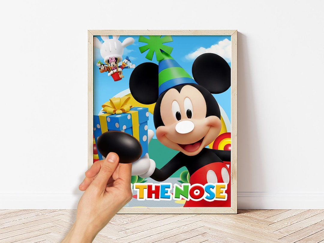 Pin the Nose on Mickey Game, Birthday Party (digital Download) 0006 - Etsy