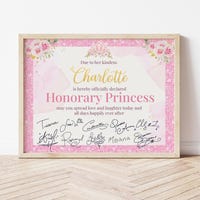 Princess Certificate Printable, Royal Princess Award, Personalize Your ...