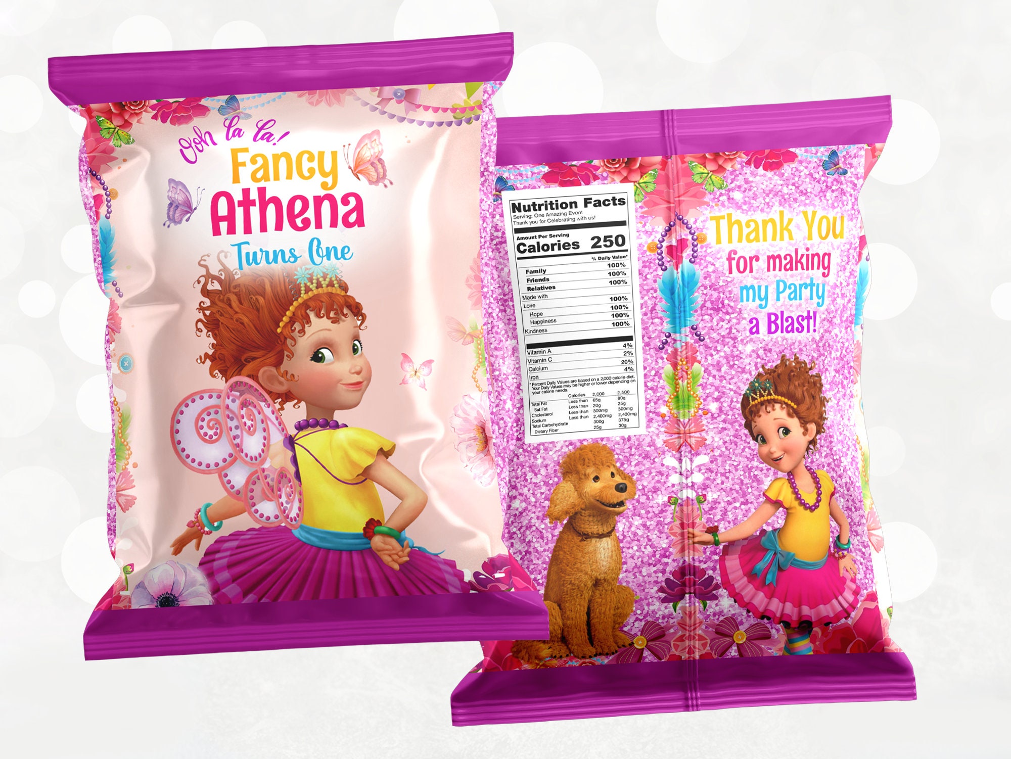 Fancy Nancy Chip Bag Label, Fancy Nancy Chip Bag, Fancy Nancy Chip ...