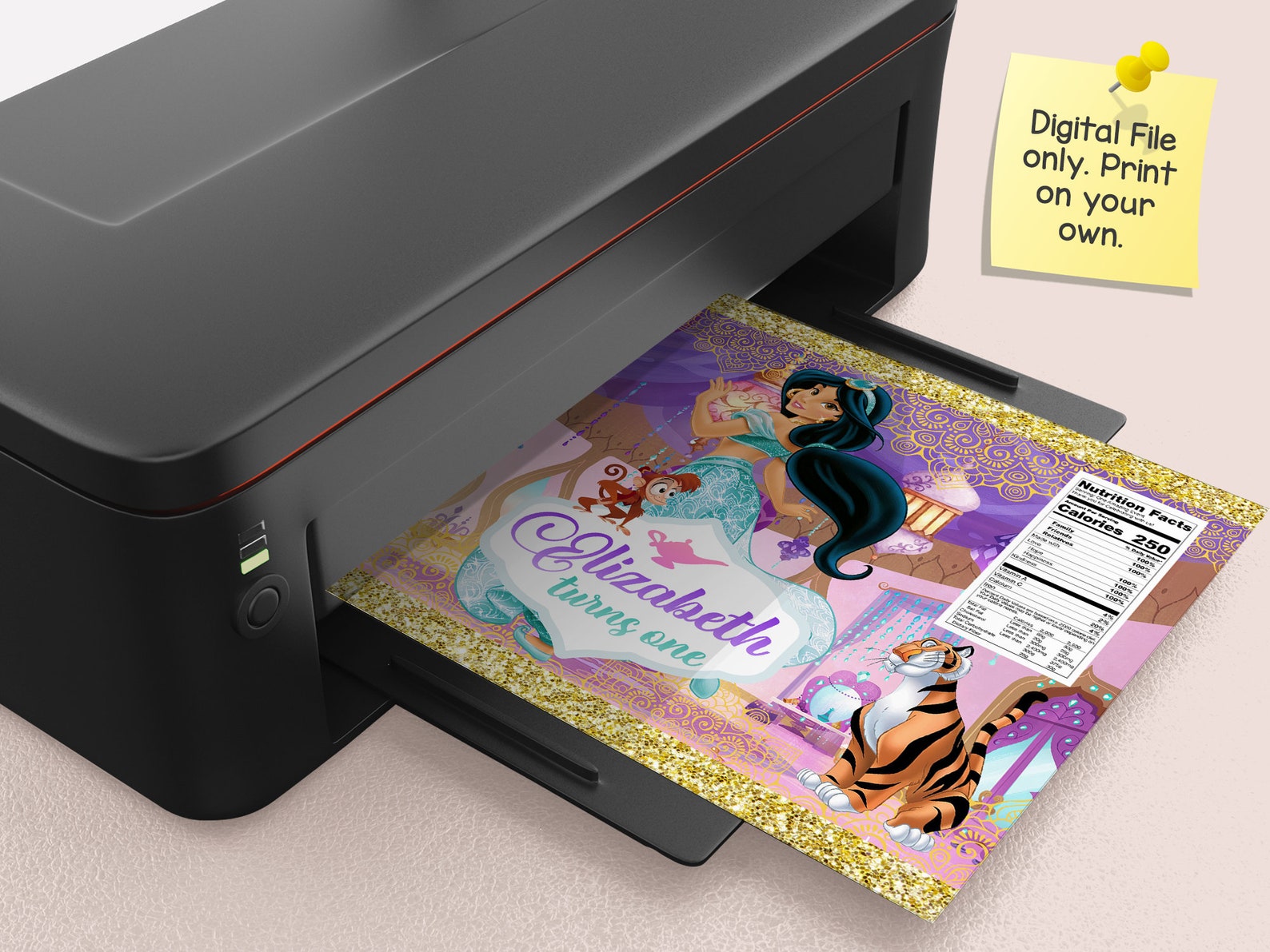 Princess Jasmine Chip Bag, Kids Bag Label, Kids Chip, Kids Chip Bag ...