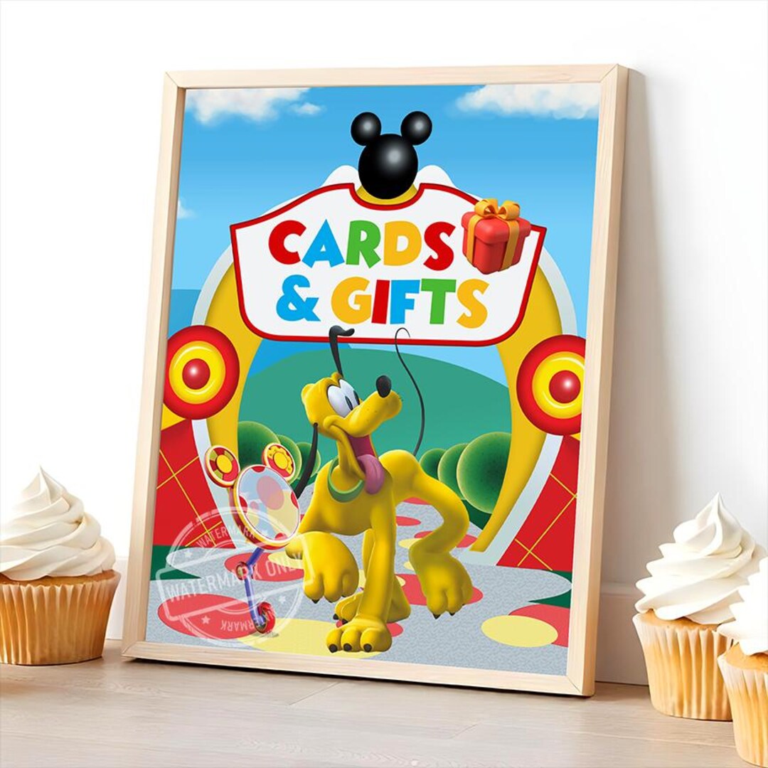 Mouse Clubhouse Gifts Area Signage, Mouse Clubhouse Signage, Mouse ...