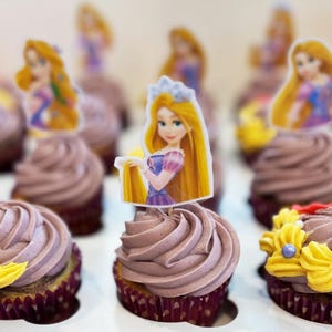 Tangled Rapunzel Cupcake Topper, Tangled Rapunzel Printable Cupcake ...