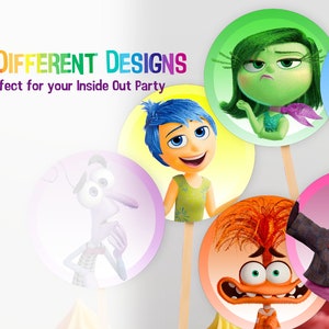 Inside Out Cupcake Topper, Inside Out Cupcake, INSTANT DOWNLOAD 0045 - Etsy