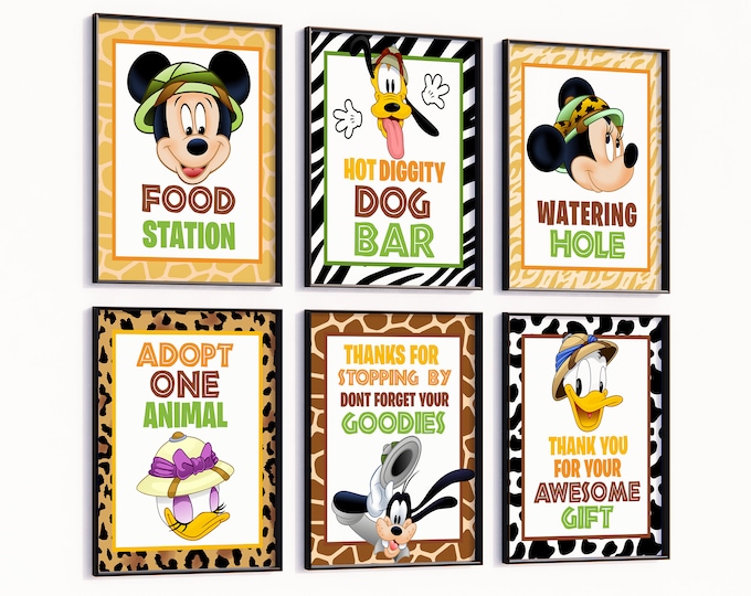 Mickey Mouse Wild One Banner, Safari Mickey Mouse, Safari Minnie Mouse ...