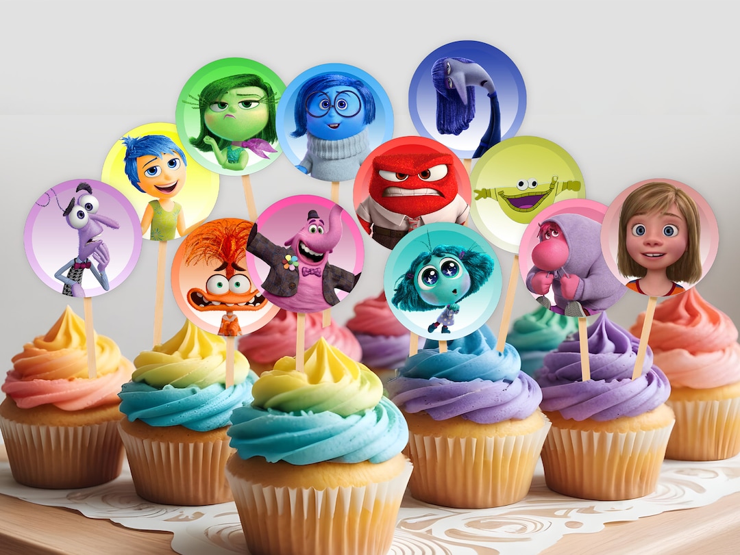 Inside Out Cupcake Topper, Inside Out Cupcake, INSTANT DOWNLOAD 0045 - Etsy