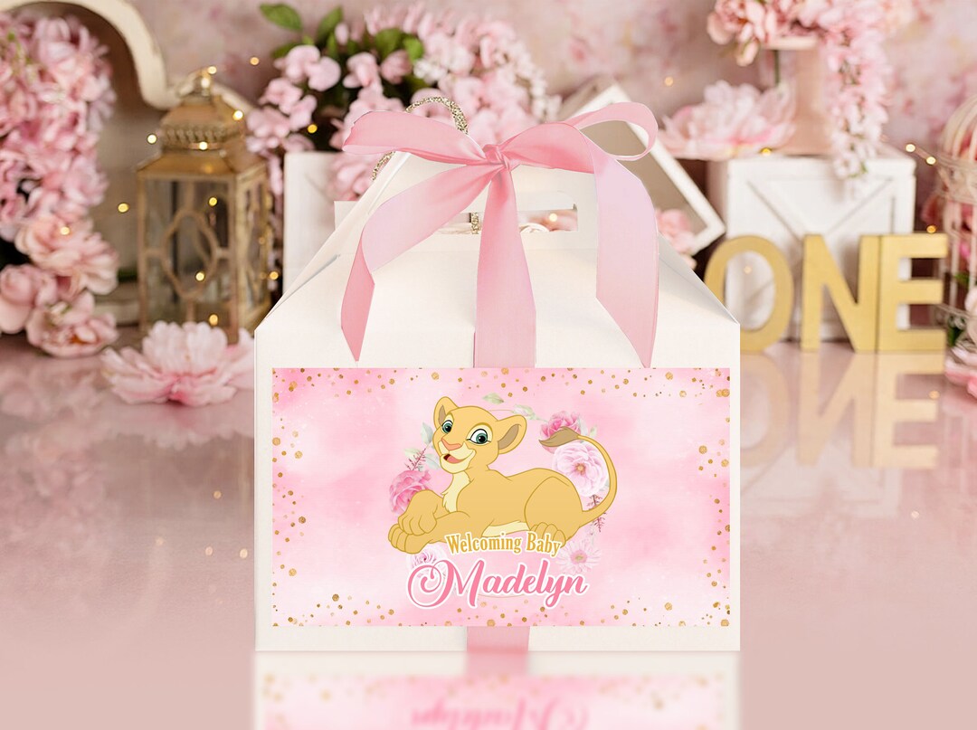 Lion King Nala Baby Shower Gable Box Label, Lion King Nala Treat Box ...