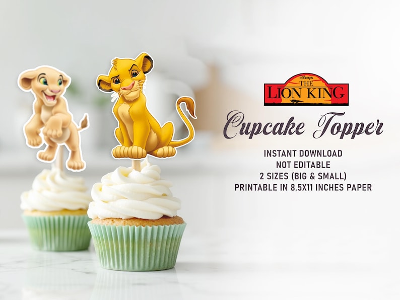 Lion King Cupcake Topper, Lion King Printable Cupcake Topper, Lion King ...