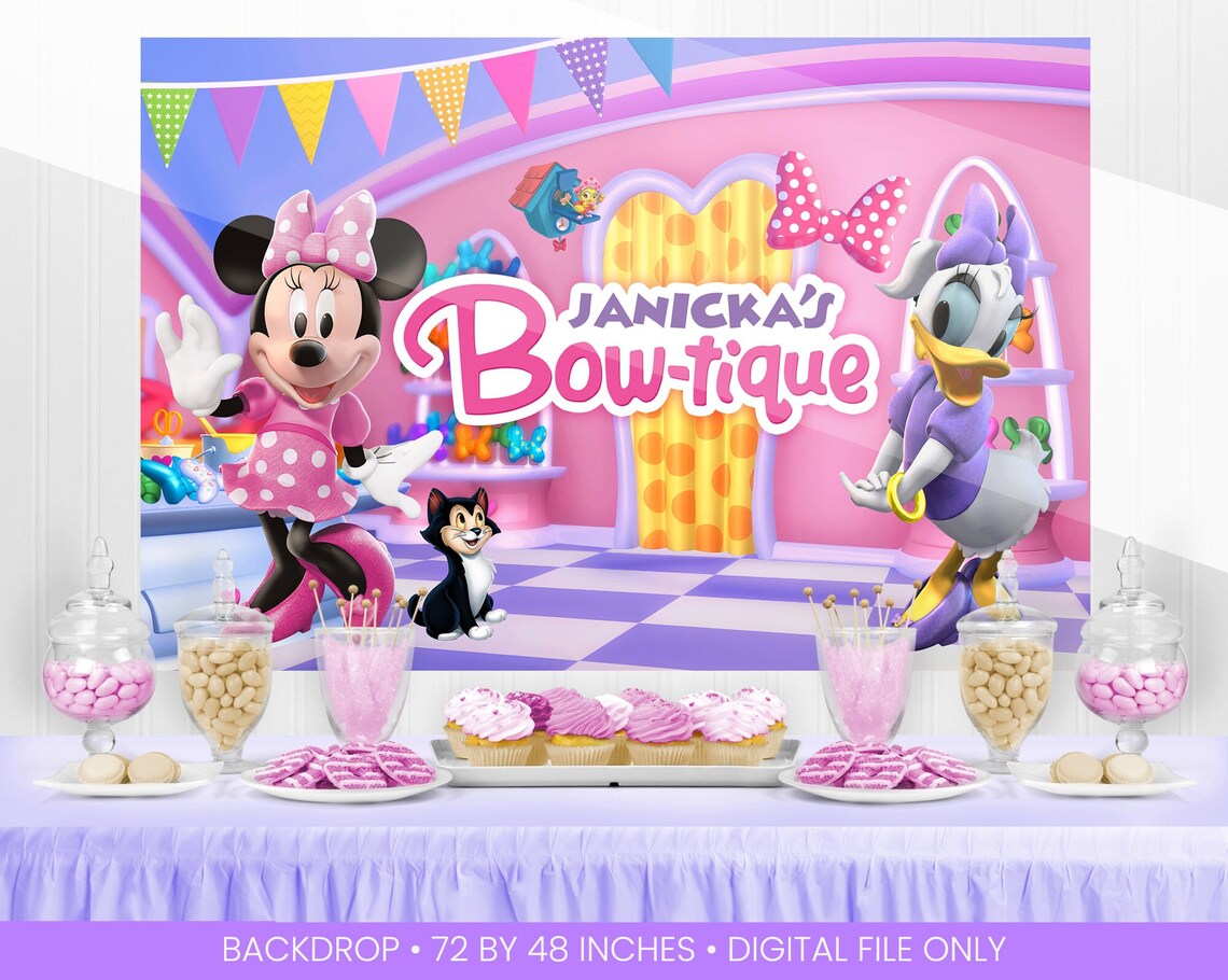 Minnie Mouse Backdrop Minnie Mouse Banner Minnie Mouse - Etsy