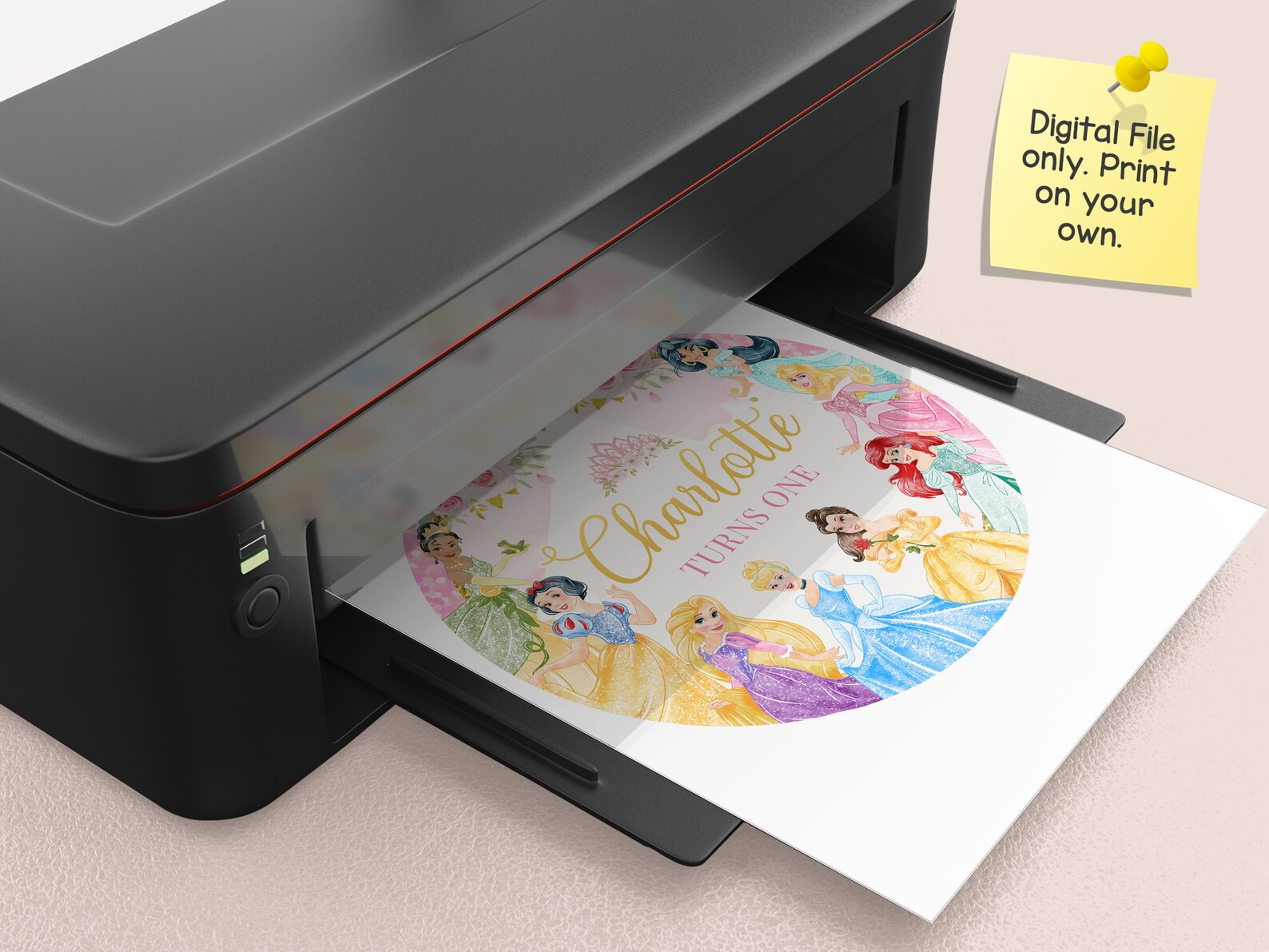 Princess Circle Label, Princess Plate Insert, Princess Charger Insert ...