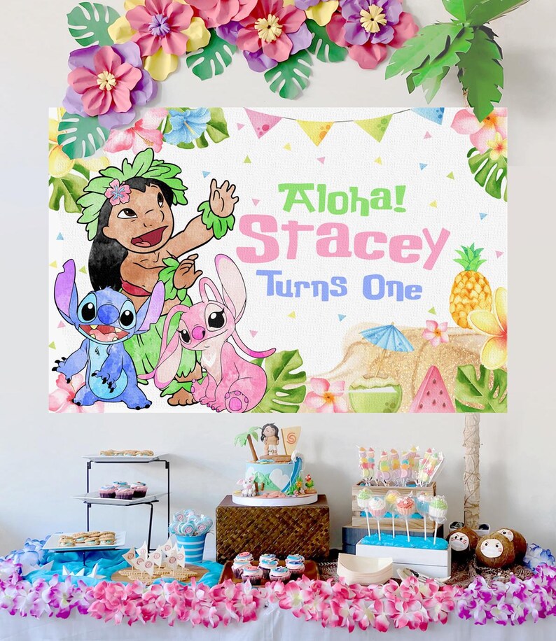 Lilo Stitch Backdrop, Lilo Stitch Backdrop Printable, Lilo Stitch ...