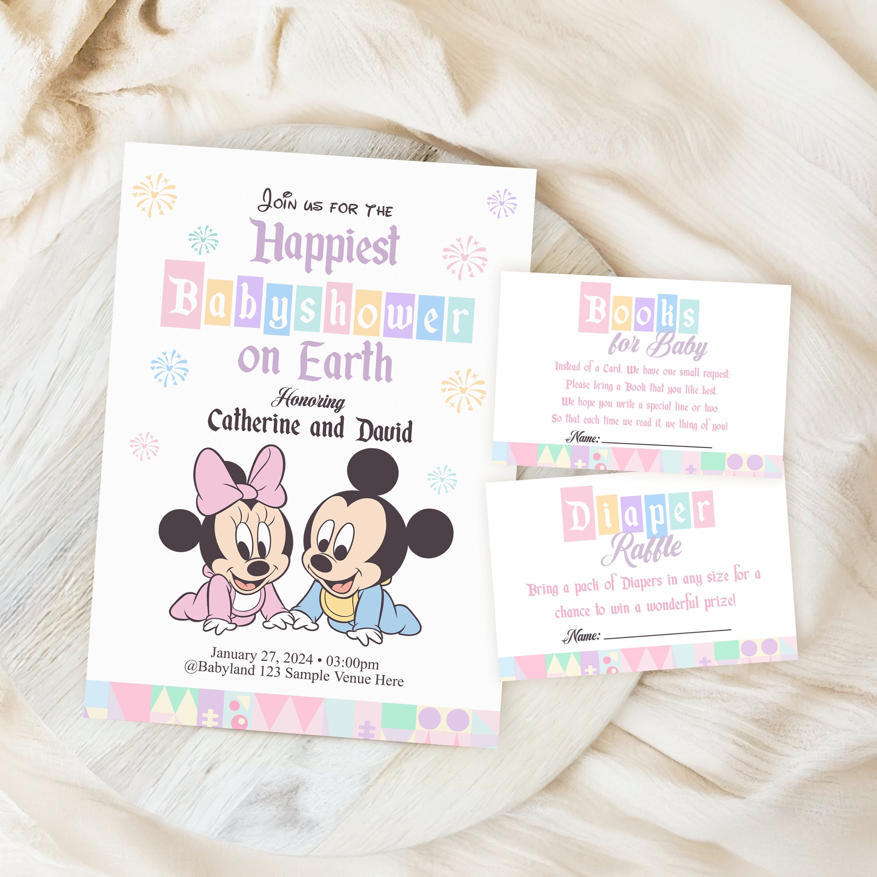 Invitaciones Para Baby Shower De Disneylandia