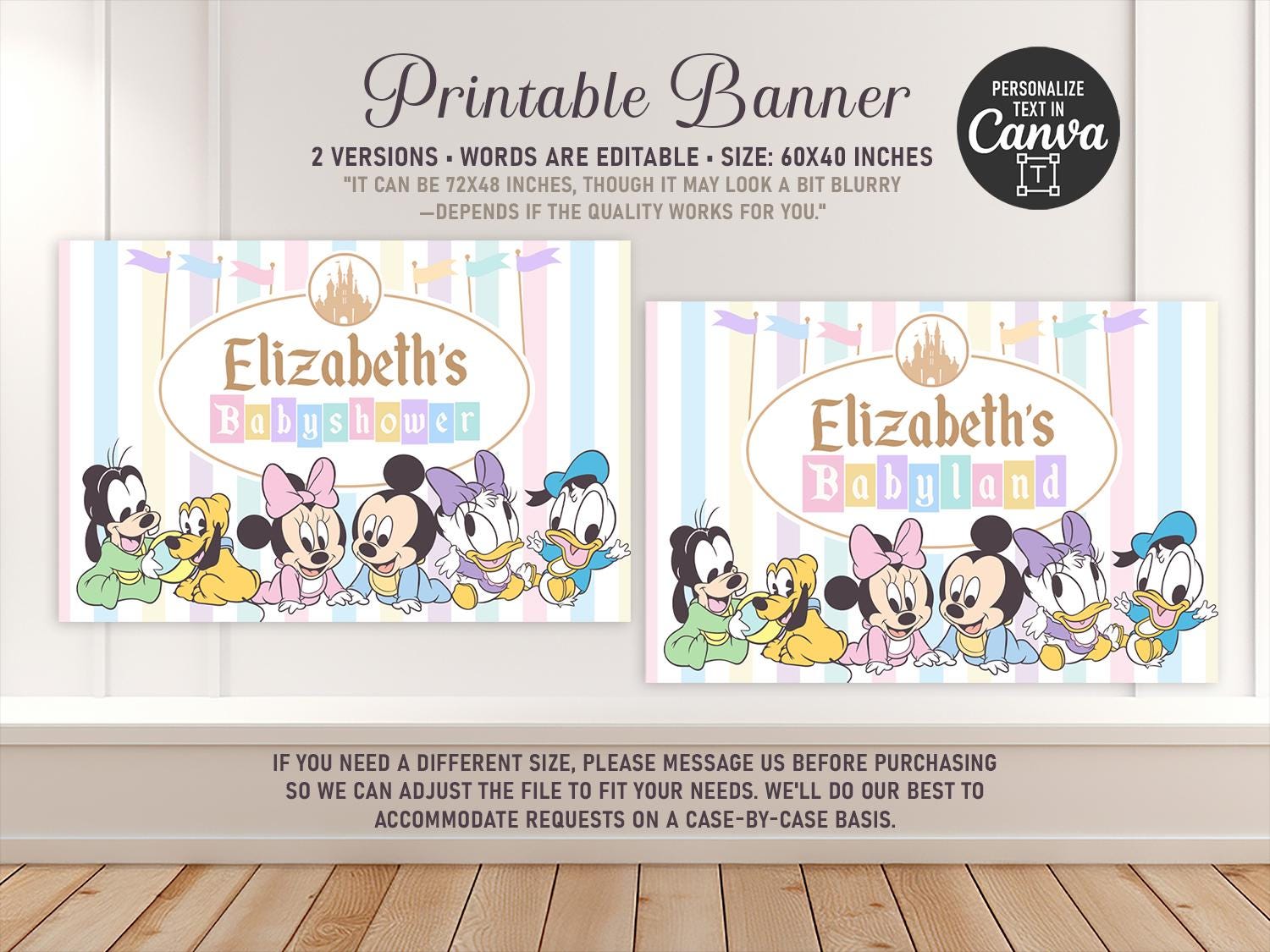 Minnie Baby Shower Backdrop, Babyland Theme (digital File) 0044 - Etsy