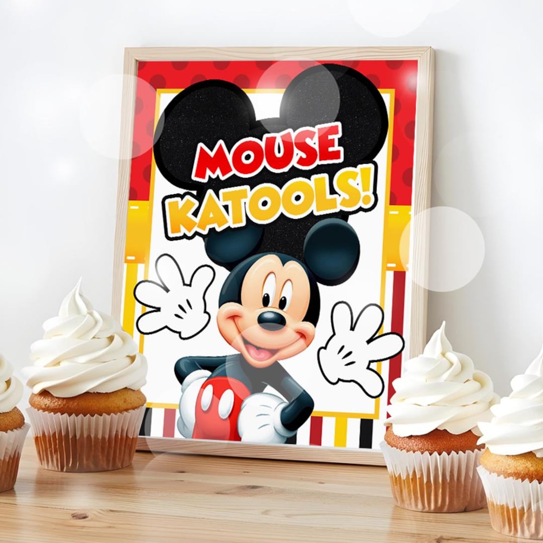 Mickey Mousekatools Station Signage, Mickey Party Signage, Mickey ...