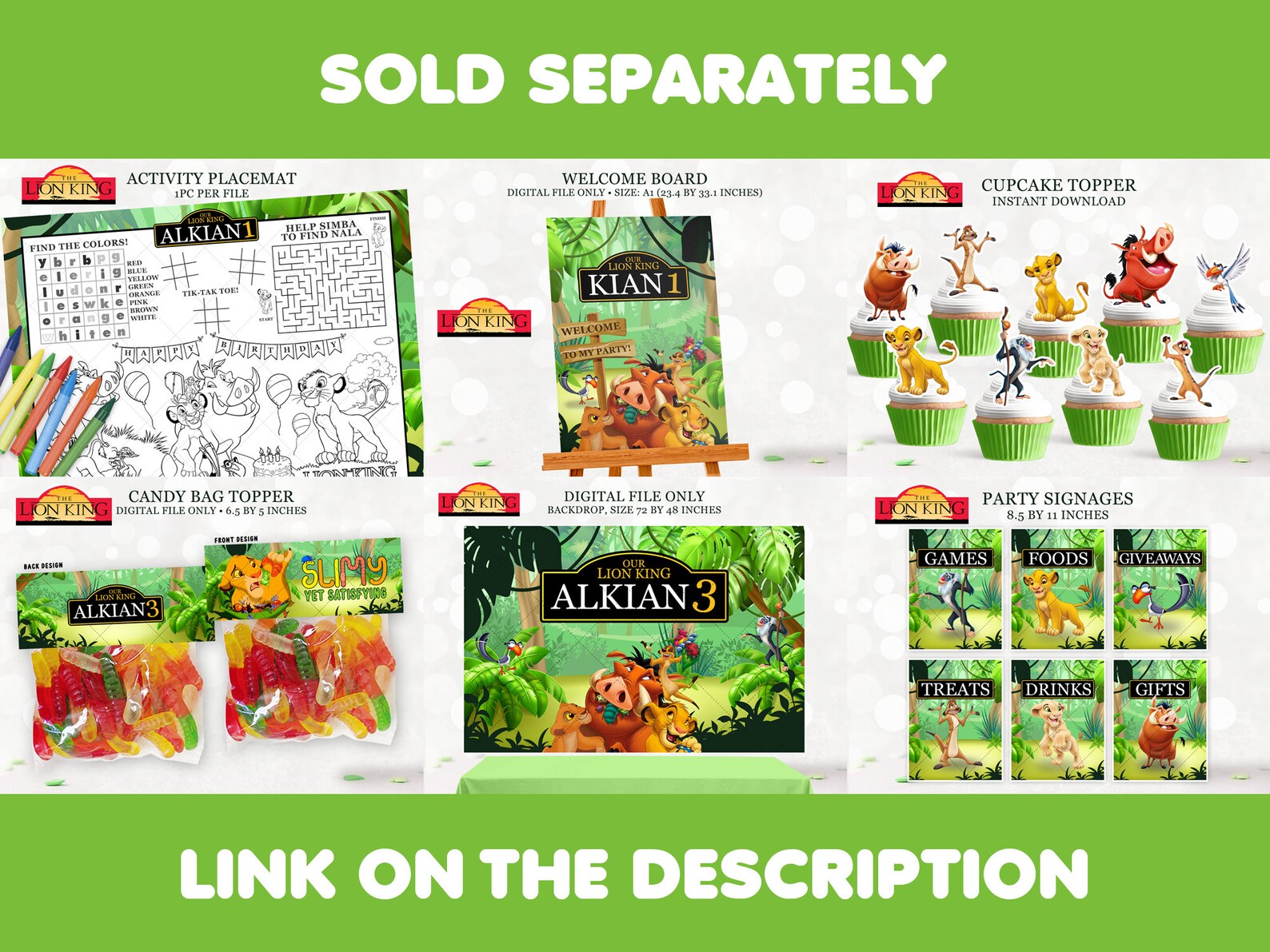 Lion King Birthday Party Package Lion King Birthday - Etsy