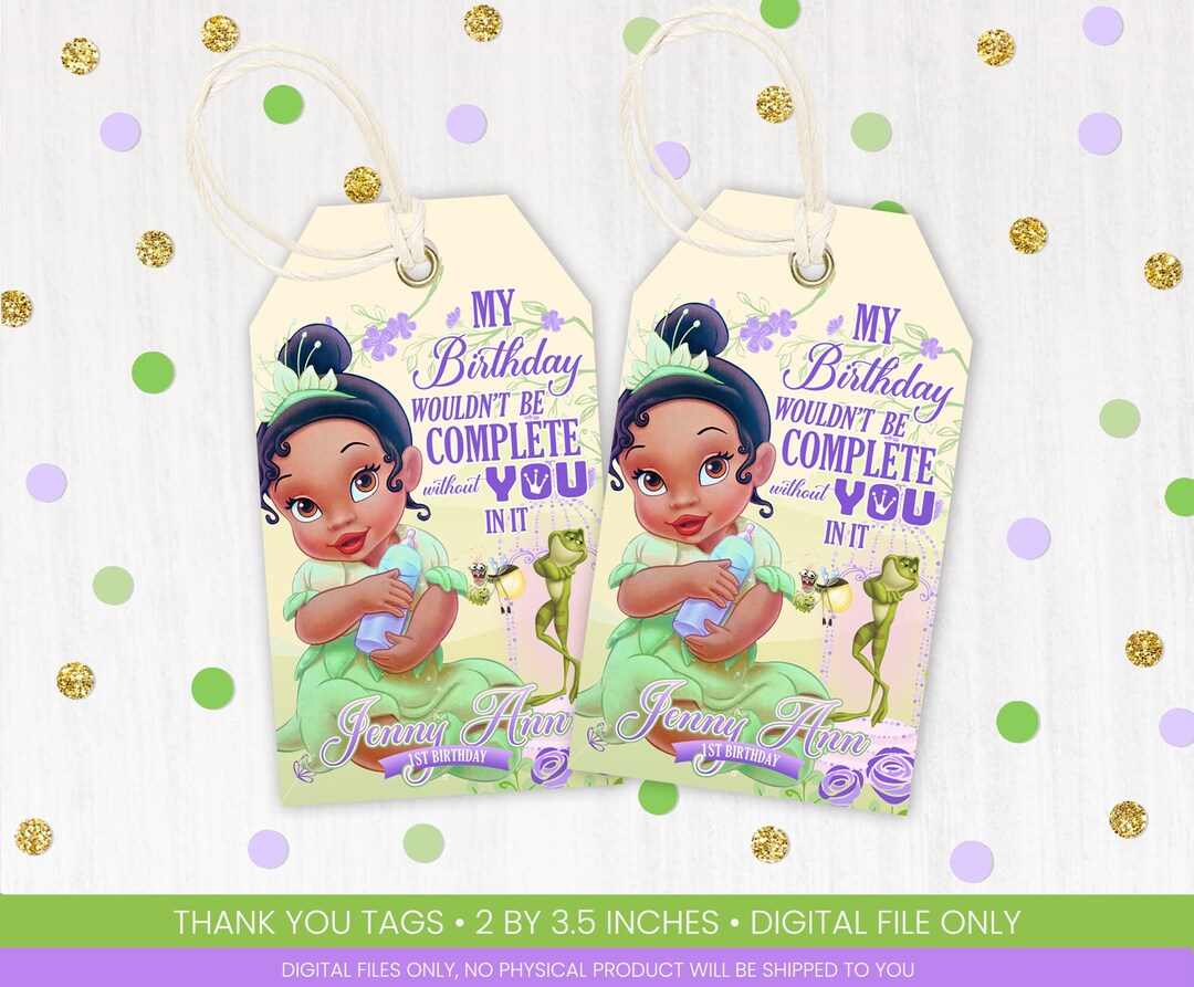 Baby Tiana Thank You Tags Princess Tiana Giveaway Labels - Etsy