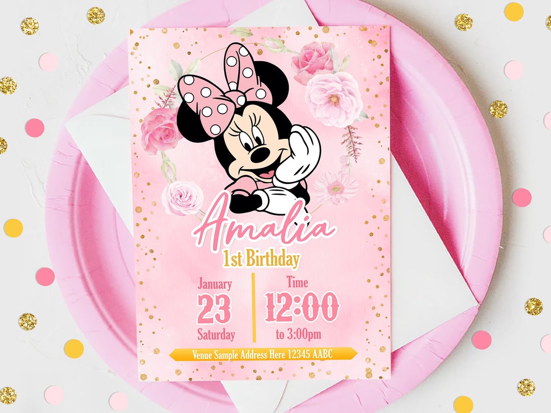 Minnie Mouse Invitation, Minnie Mouse Digital Invitation, Minnie Mouse ...
