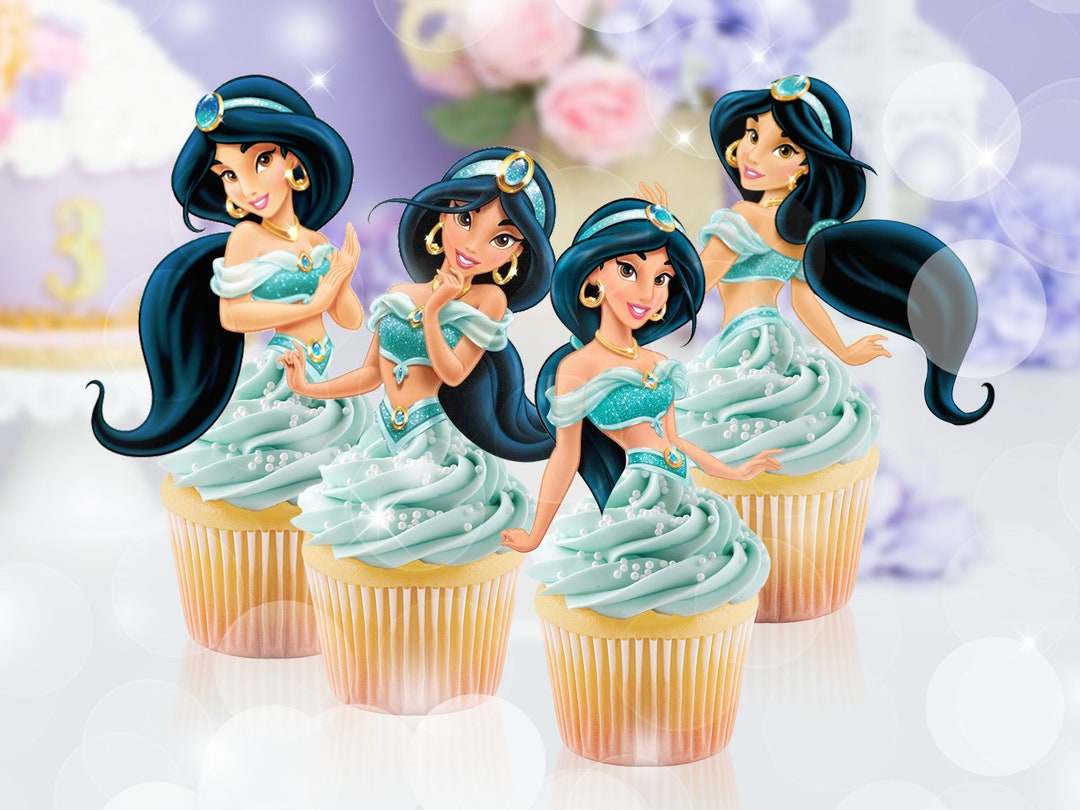 Princess Jasmine Cupcake Topper, Princess Jasmine Printable Cupcake ...