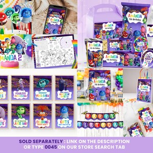 Inside Out Gable Box Label, Inside Out Treat Box Label, Inside Out ...