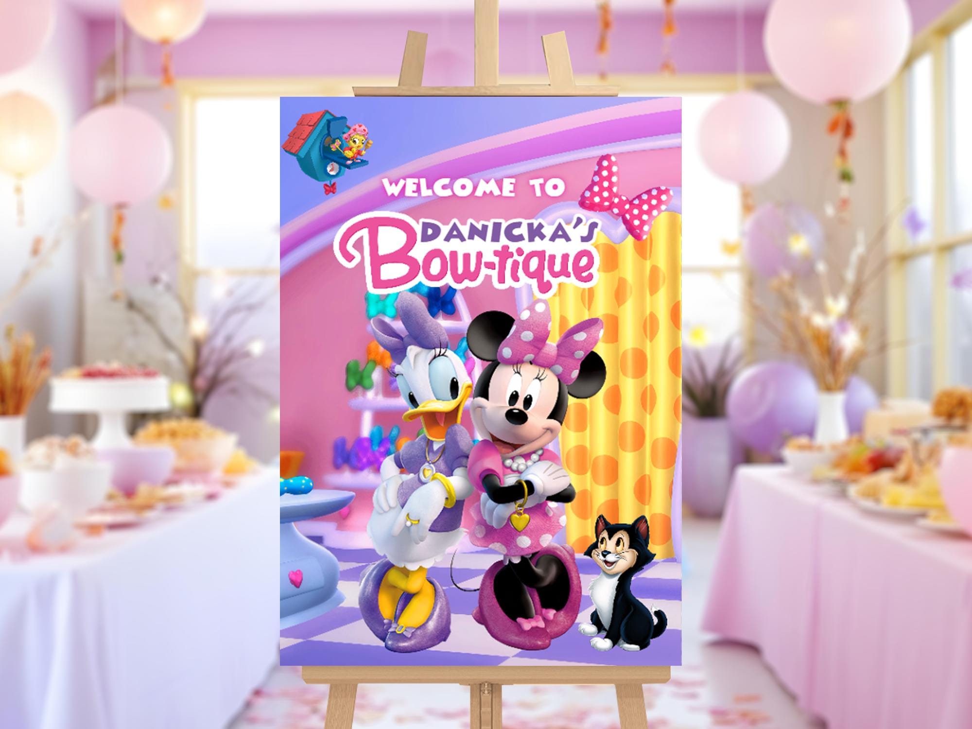 Minnie Bowtique Welcome Sign, Birthday Party Banner (digital File) 0028 ...