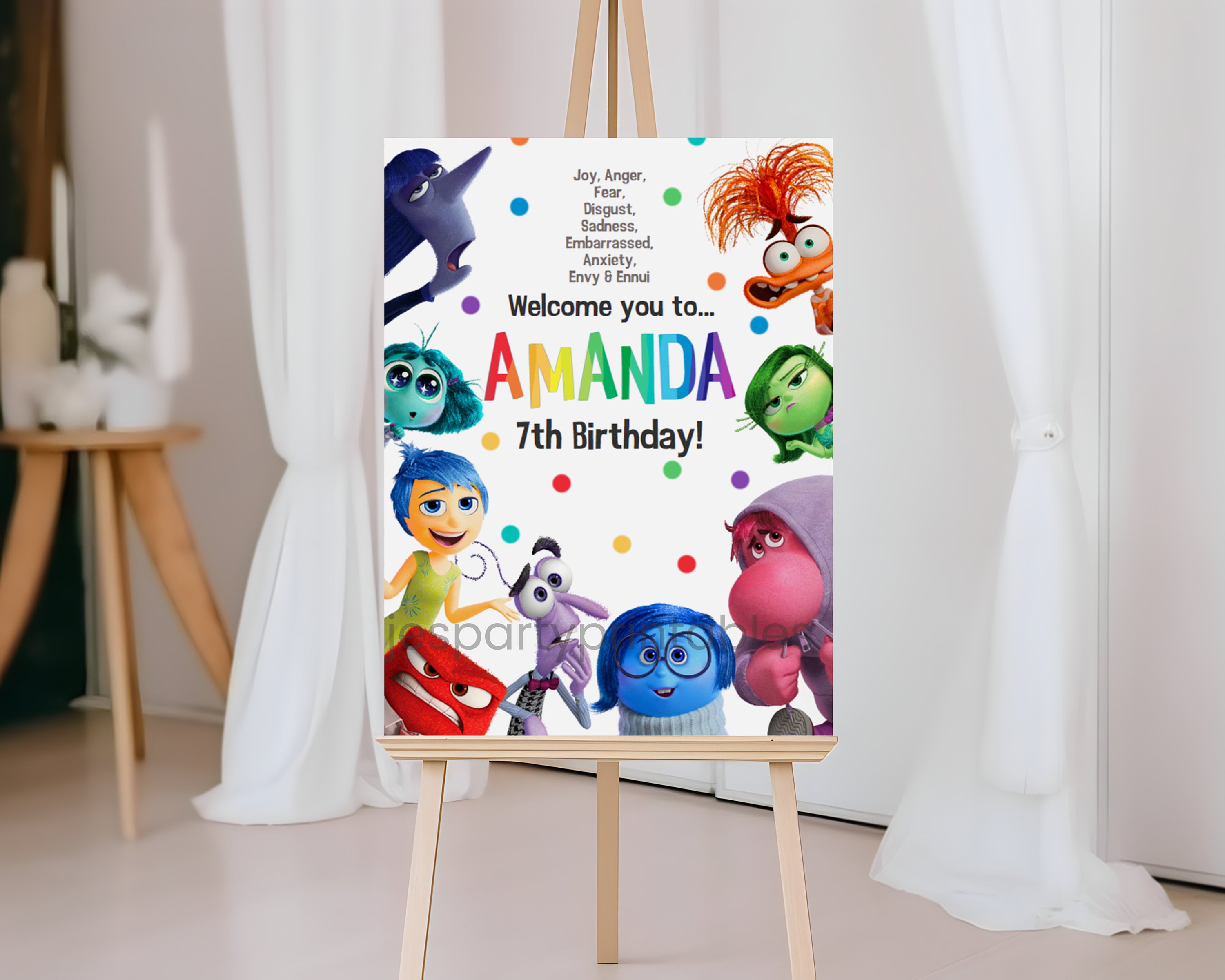 Inside Out Welcome Sign, Inside Out Editable Welcome Sign, Inside Out ...