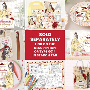 Beauty and the Beast Gable Box Label, Belle Gable Box Label, Belle Box ...