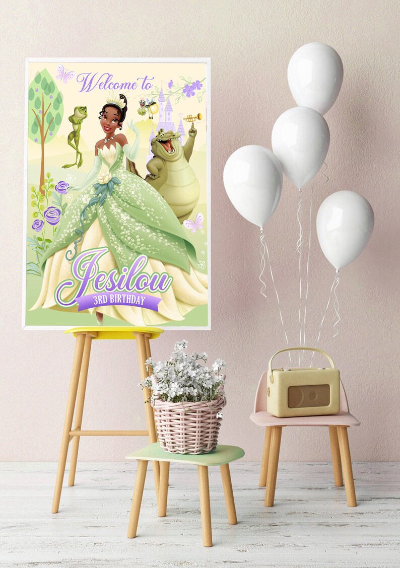Princess Tiana Welcome Sign Princess Tiana Welcome Board - Etsy