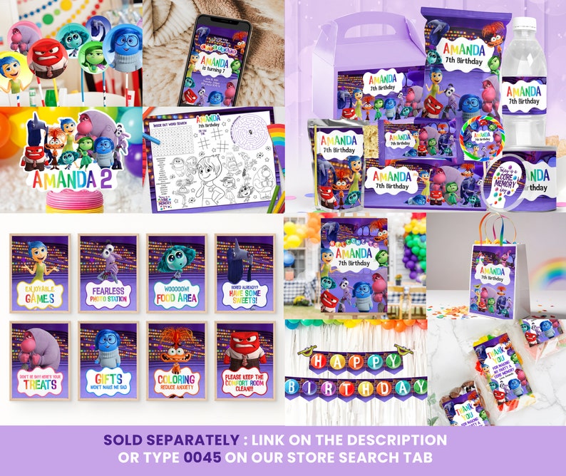 Inside Out Party Sign, Inside Out Party Signage, Inside Out Birthday ...